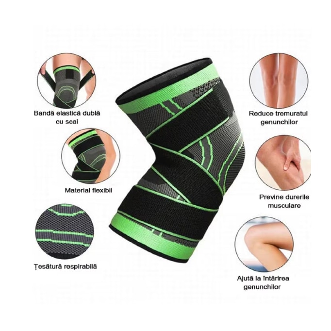 Set 2 genunchiere medicale cu bretele elastice, bandaj pentru genunchi ...