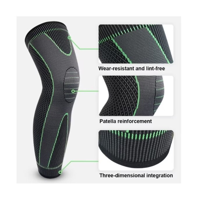 Genunchiera elastica lunga pentru genunchi si gamba, marimea L, negru ...