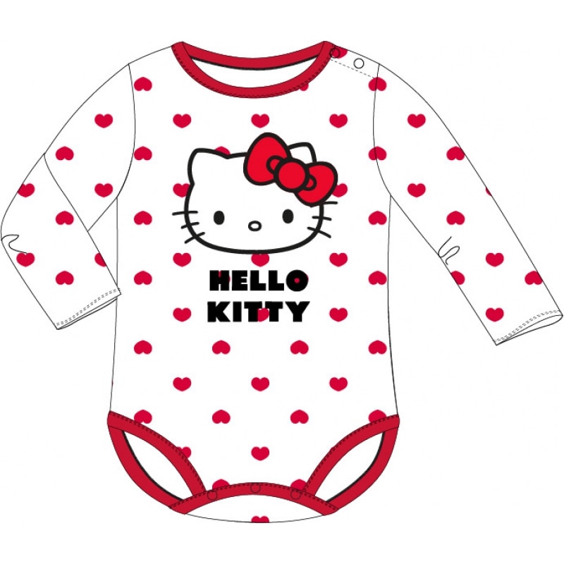 Body bebe, alb/rosu, Hello Kitty, 1044, 86 cm - eMAG.ro