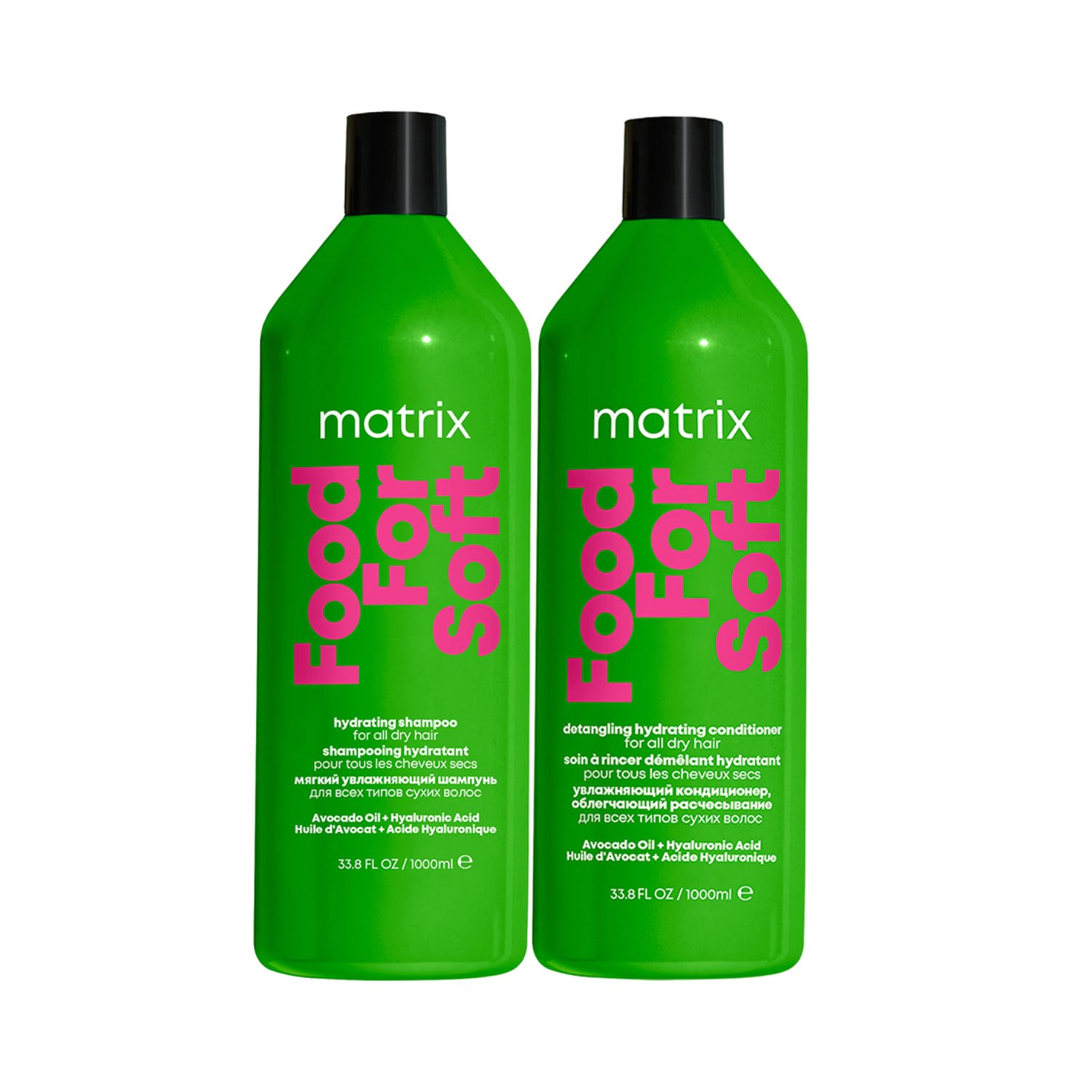 Set pentru parul uscat, Matrix, Food for Soft, Sampon 1000ml + Balsam ...