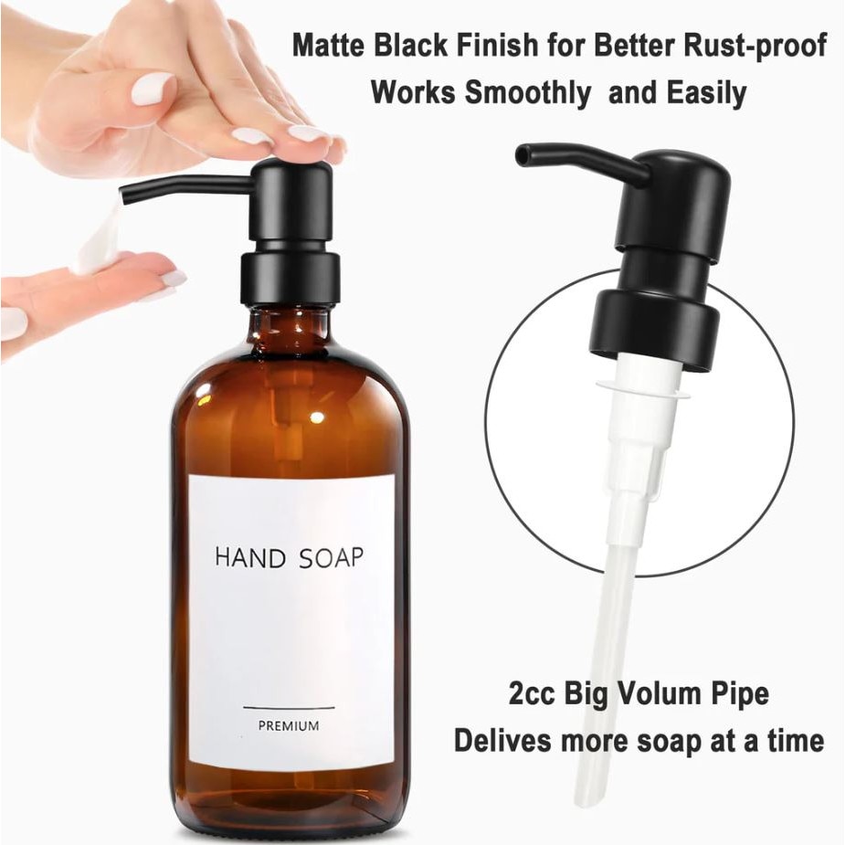 Dozator sapun lichid, sticla, eticheta inclusa, 500 ml, maro - eMAG.ro