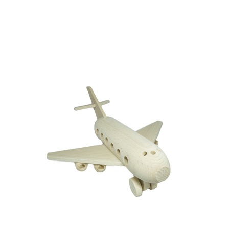 Дървена играчка самолет, естествен цвят, 3+ години, 26 СМ - eMAG.bg