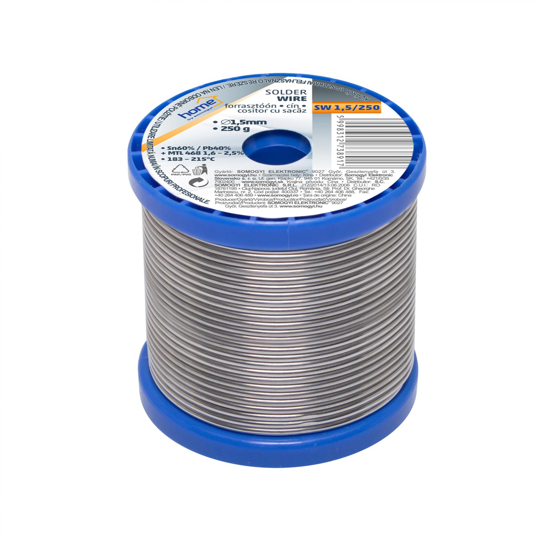 Fludor 1.5mm 250gr cositor cu sacaz 2% SN/PB: 60/40% HOME - eMAG.ro