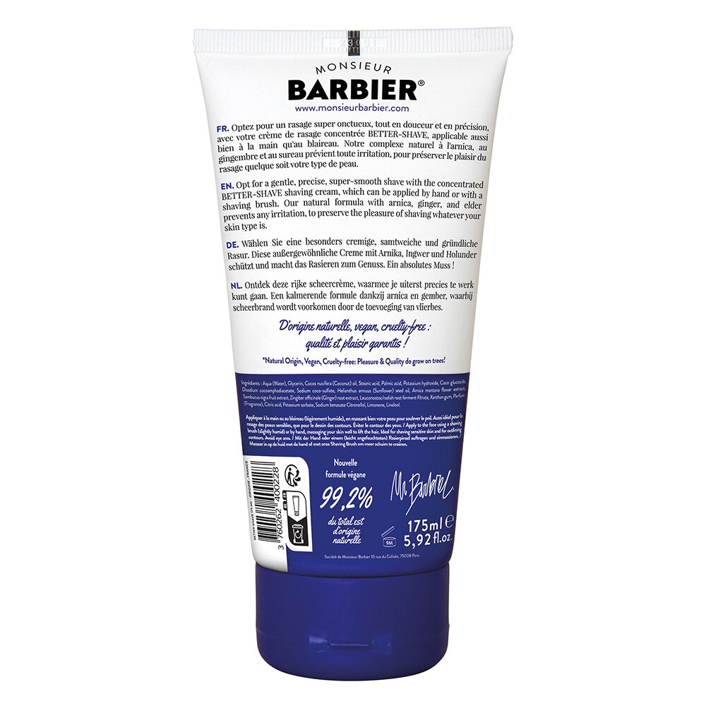 Crema de barbierit, BETTER-SHAVE, Monsieur Barbier, 175 ml - eMAG.ro