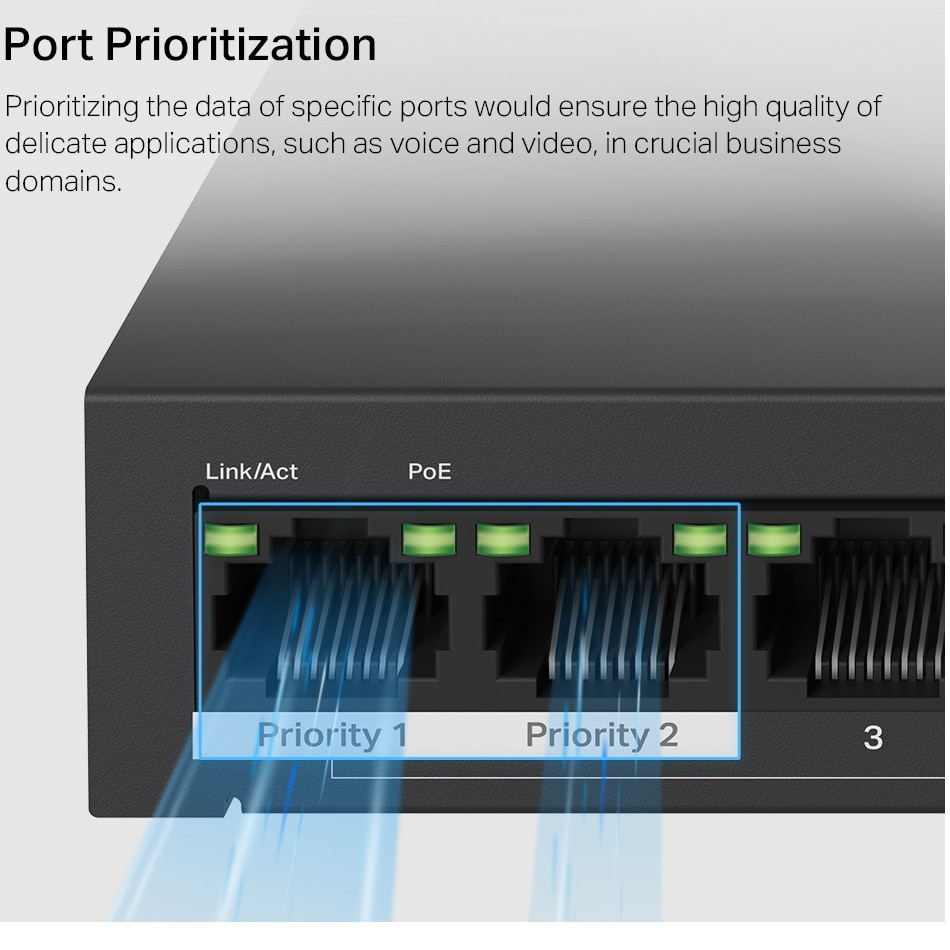 Switch PoE Desktop Mercusys MS110GP, 10 porturi 10/100Mbps (dintre care ...