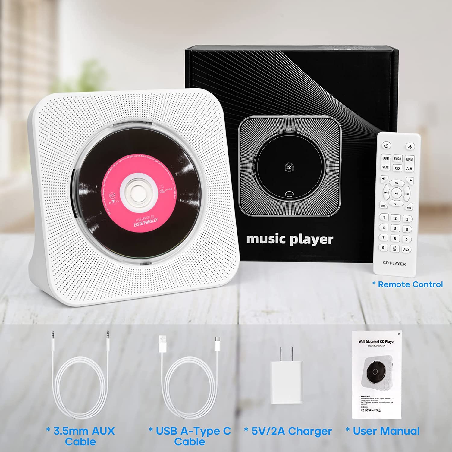 CD Player portabil, Arhatreya®, Bluetooth, Desktop Gueray CD Player ...