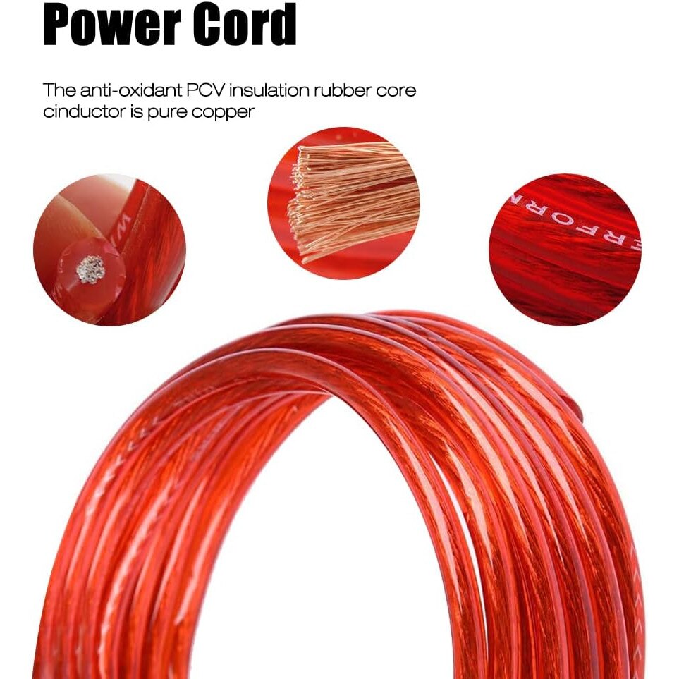 Kit cabluri subwoofer auto, JENOUS®, lungime cablu 4.5M, din PVC si ...