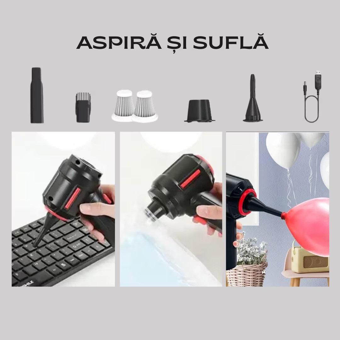 Преносима прахосмукачка Renew Force 120 W, двоен режим на засмукване и ...