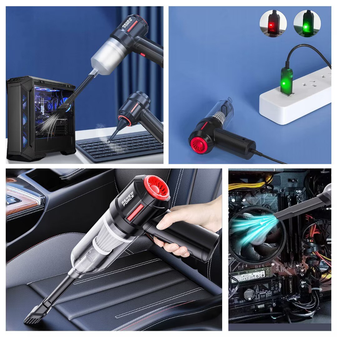 Преносима прахосмукачка Renew Force 120 W, двоен режим на засмукване и ...