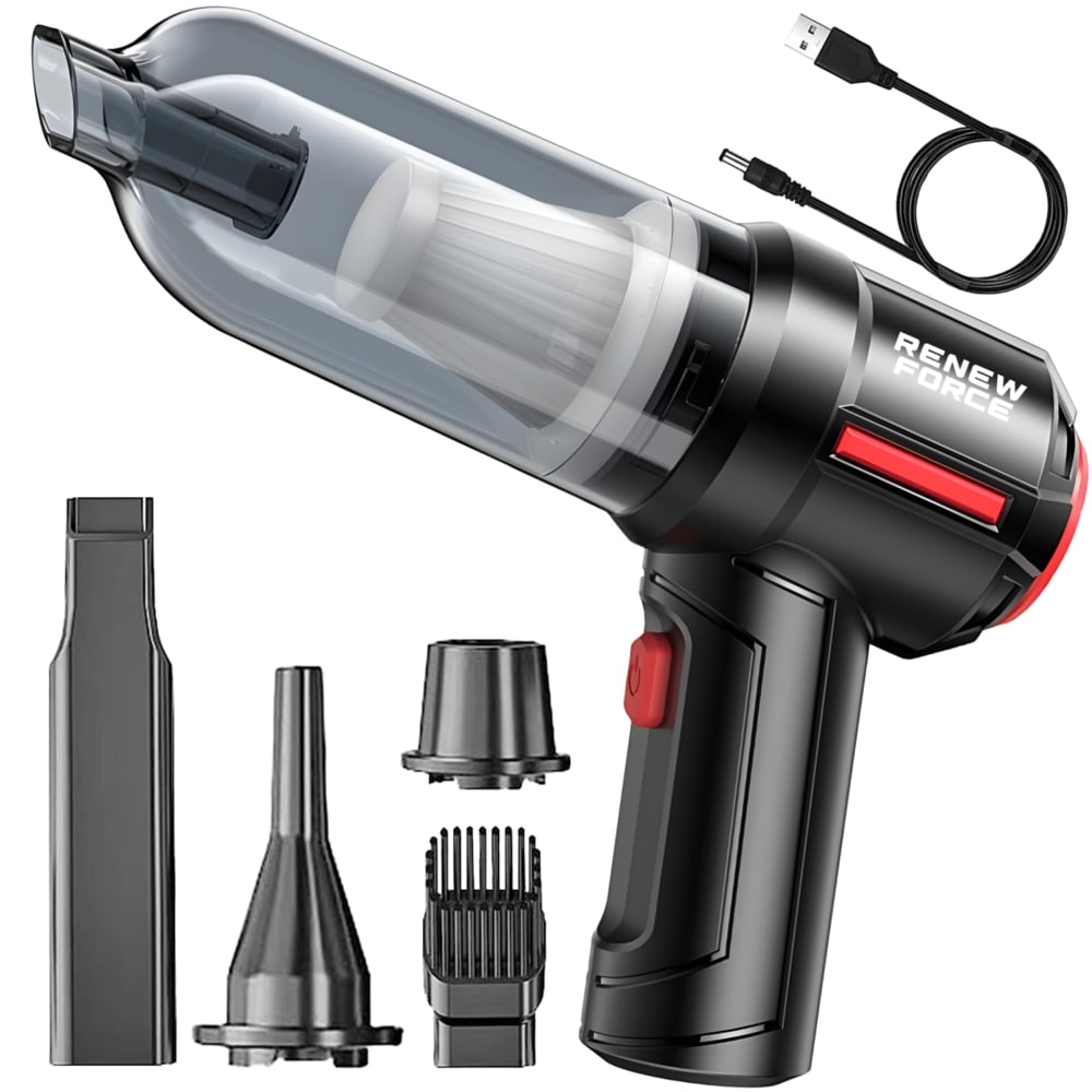 Преносима прахосмукачка Renew Force 120 W, двоен режим на засмукване и ...