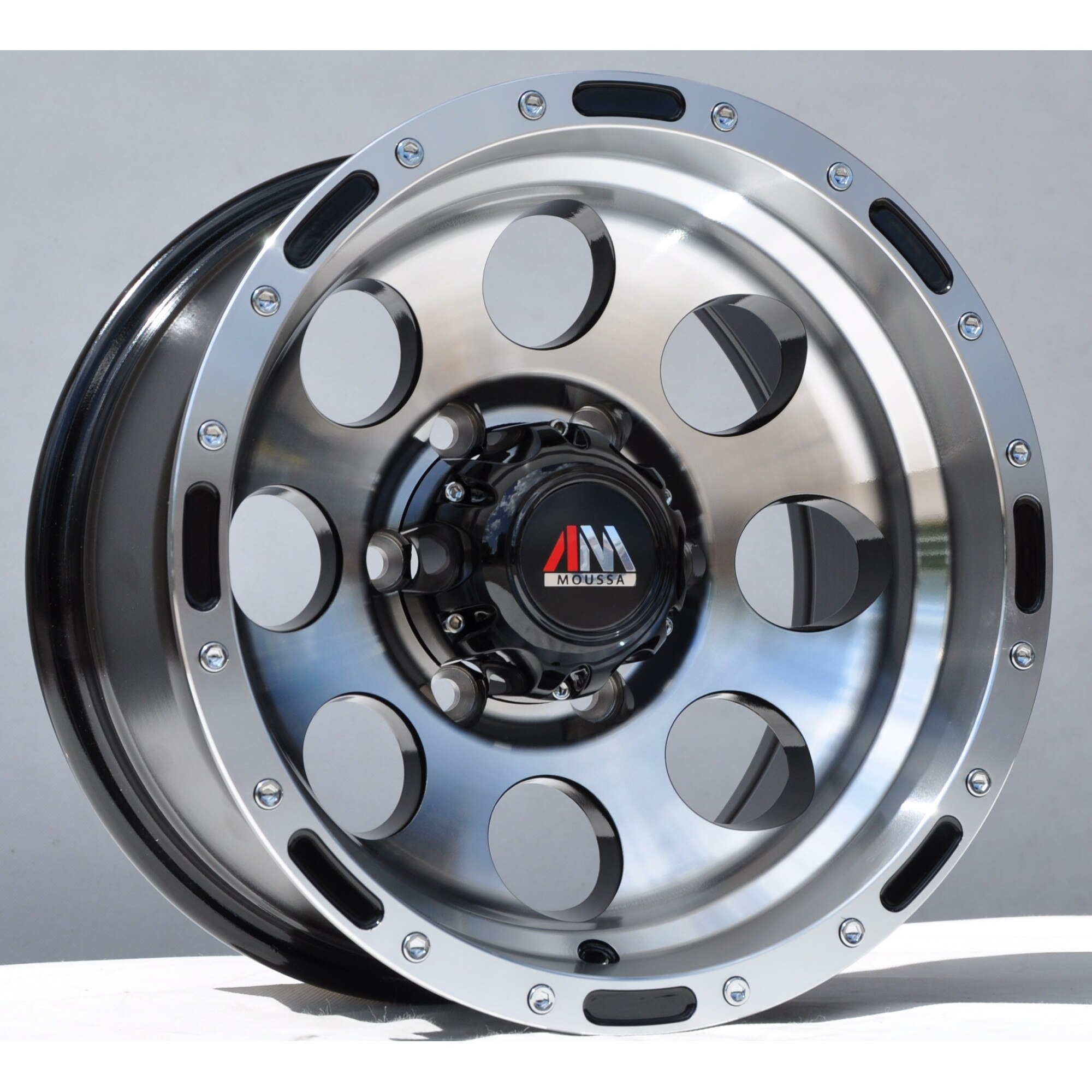 Set 4 jante aliaj PDW, 087, 15x8 inch, 6x139.7, ET-30, MB - lustruit + negru - eMAG.ro