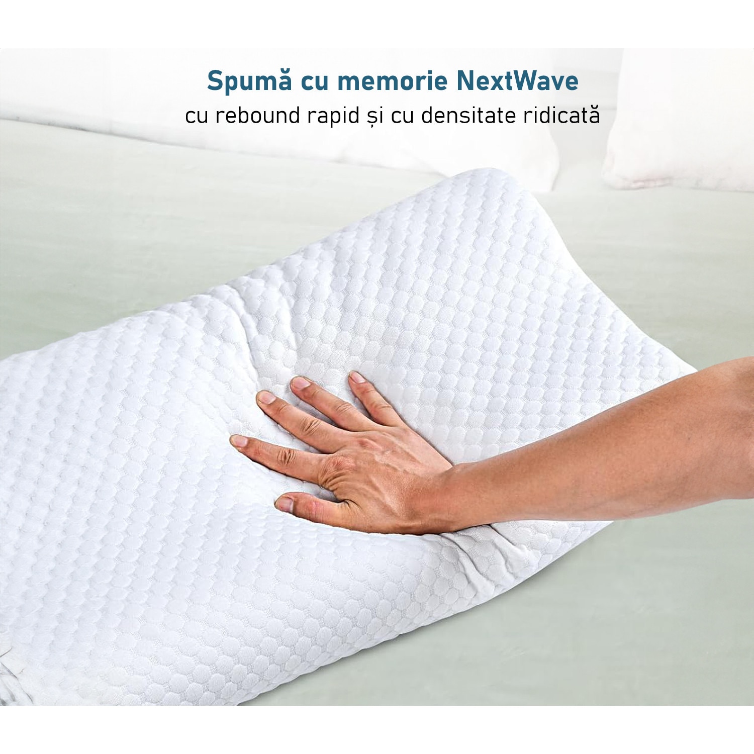 Perna ortopedica pentru dormit NextWave, Spuma cu Memorie, 60 x 40 cm ...