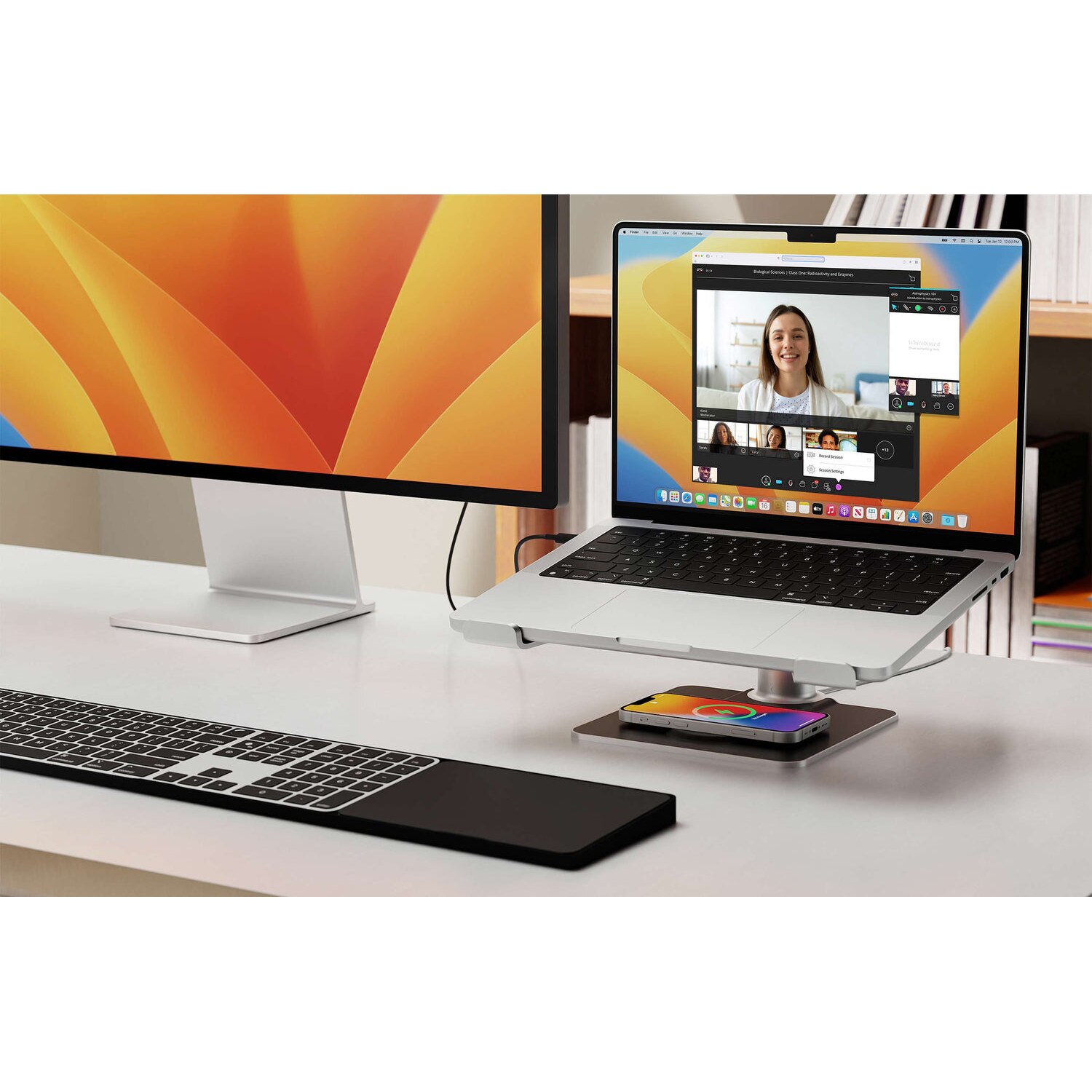 Suport ergonomic pentru Macbook Pro, reglabil pe inaltime, cu statie de ...