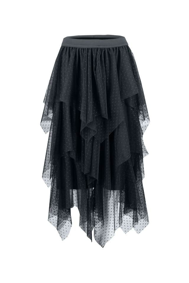 Fusta lunga, Agrafka, model Lena, asimetrica, din poliester, One-Size ...