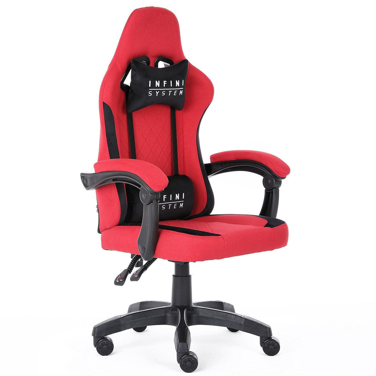 Scaun Gaming, Infini System, Zenga, textil, rosu - eMAG.ro