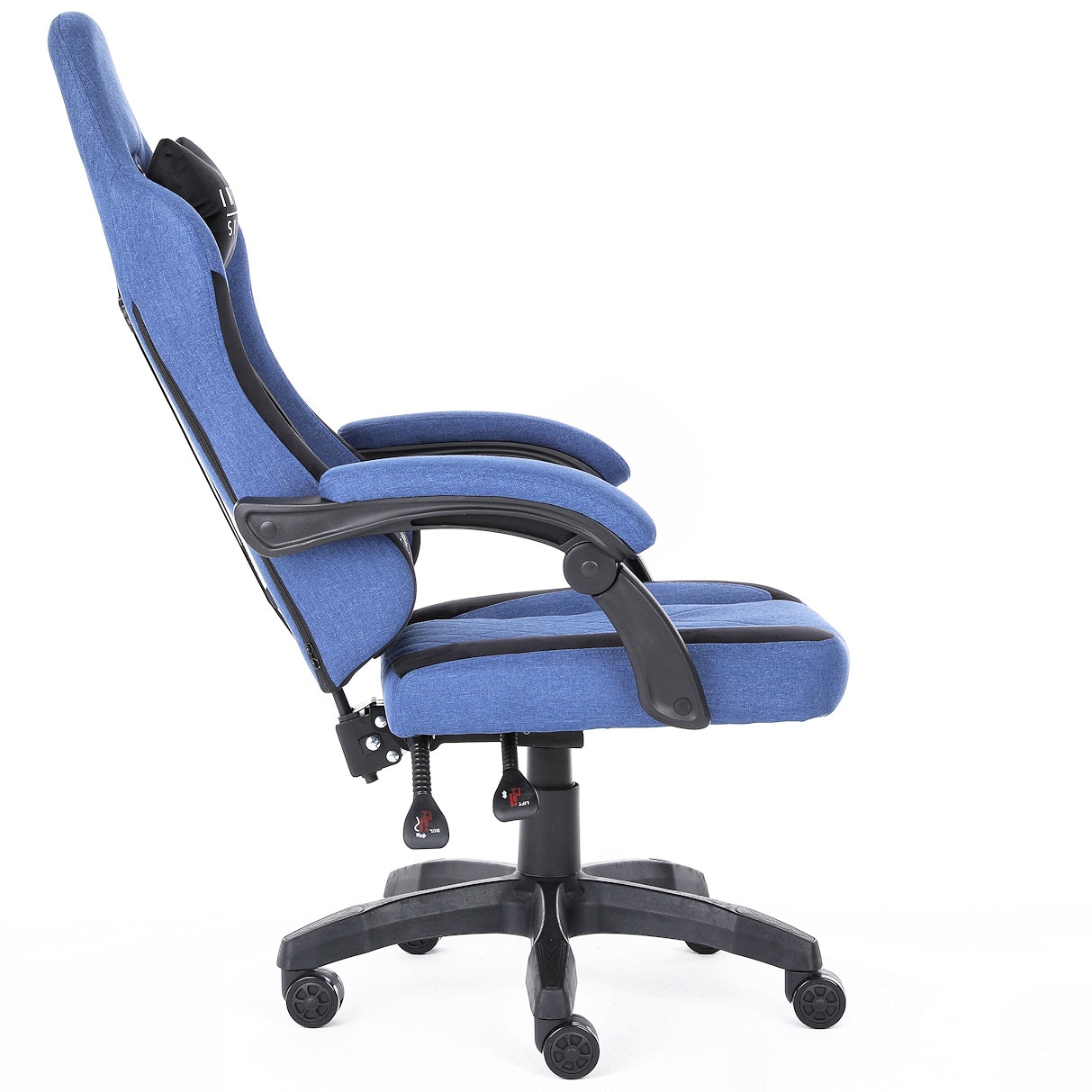 Scaun Gaming, Infini System, Zenga, textil, albastru - eMAG.ro