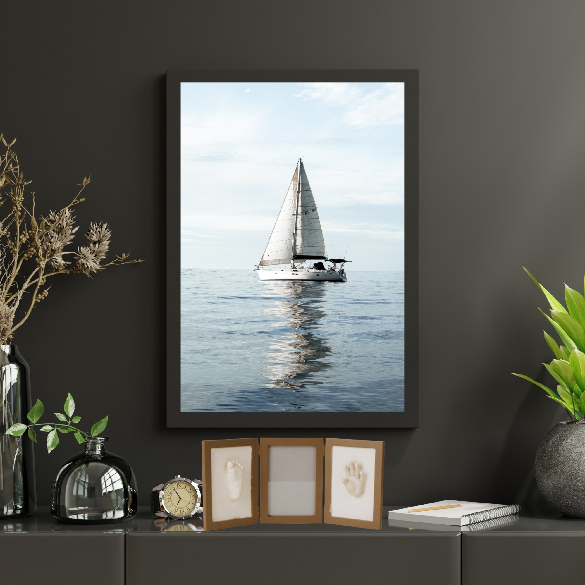 Kit amprenta mulaj, 3in 1, manuta sau piciorus bebe si rama foto, 43.5 ...