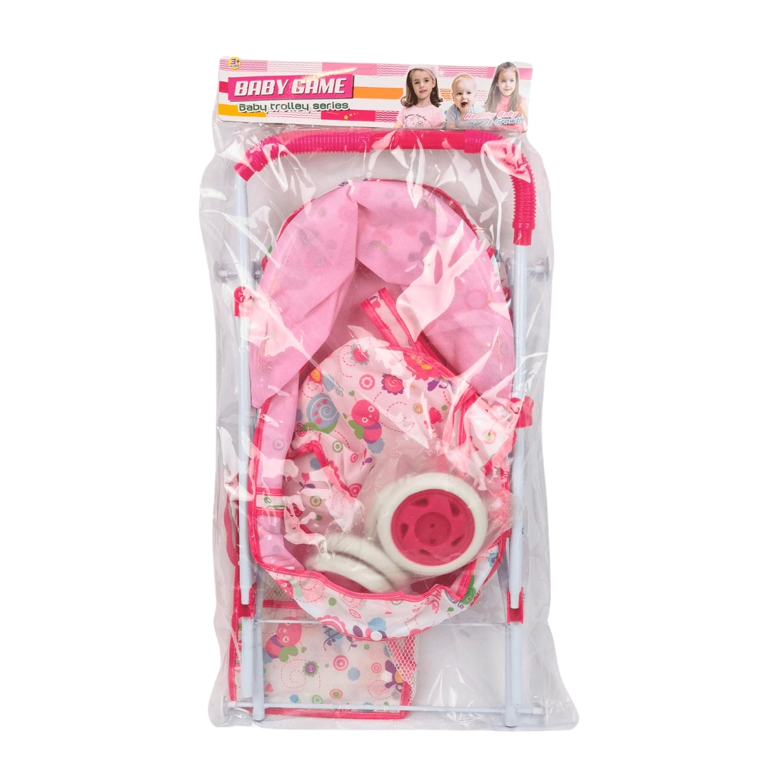 Carucior pentru fetite, Textil/Metal, Cu geanta, 3+, Multicolor - eMAG.ro