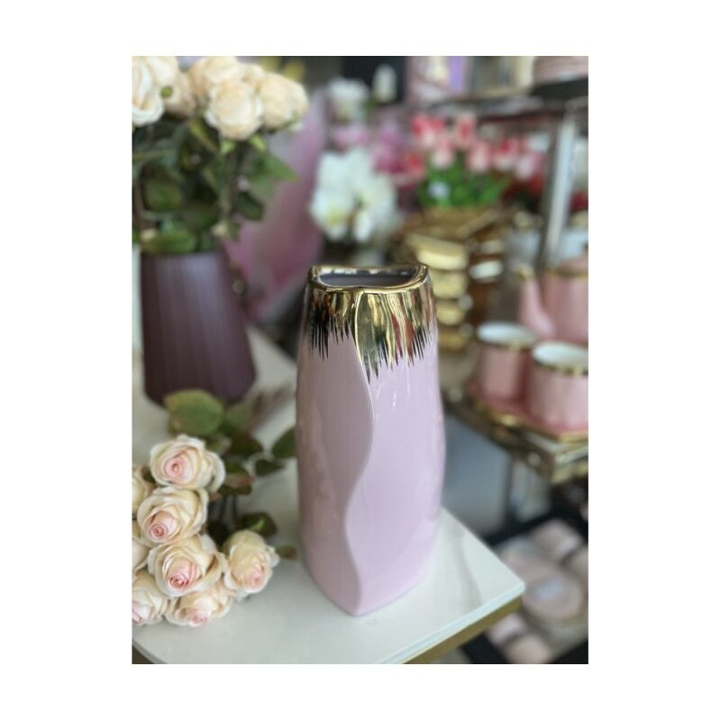 Vaza, culoare roz, 25 cm - eMAG.ro