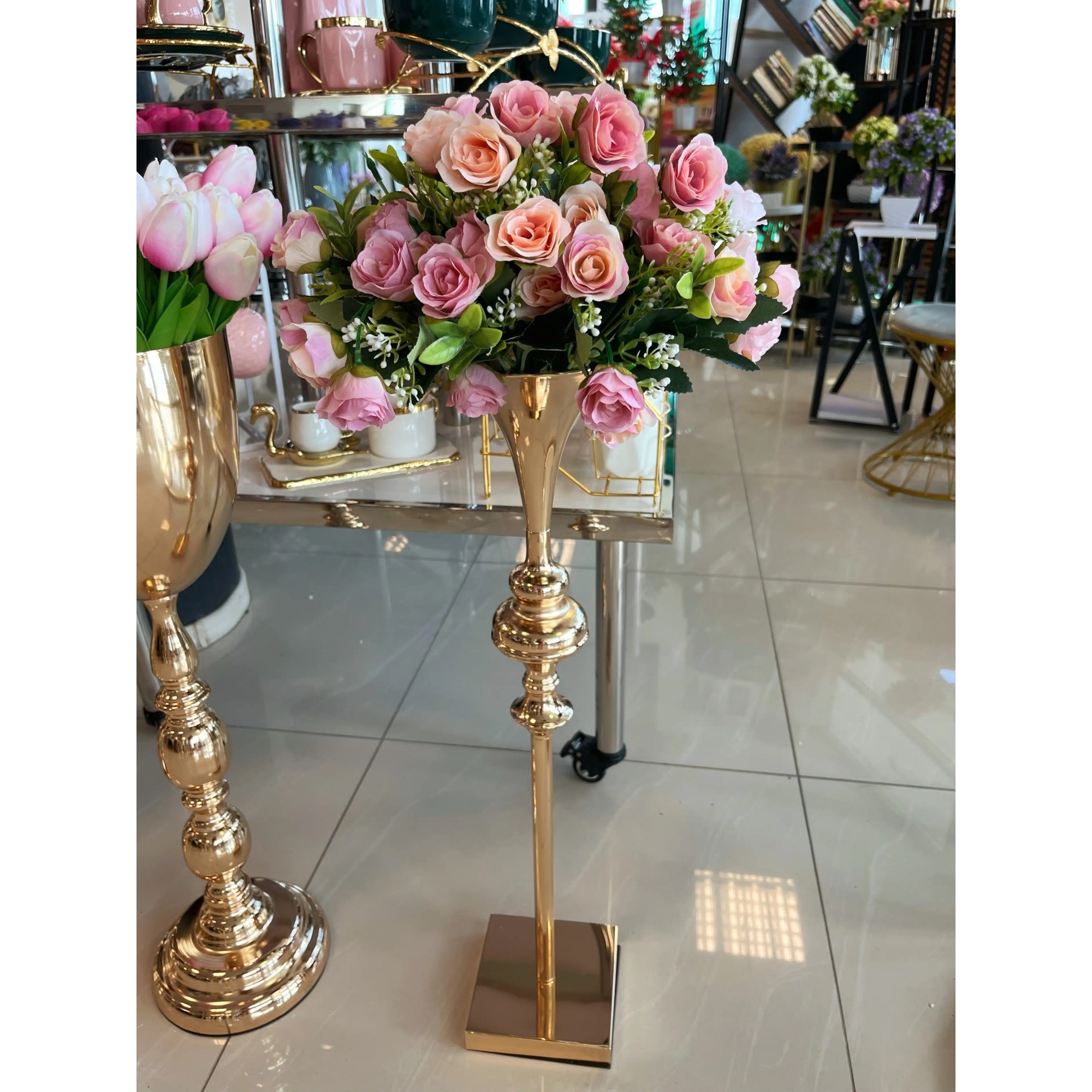 Vaza, culoare aurie, 69 cm - eMAG.ro