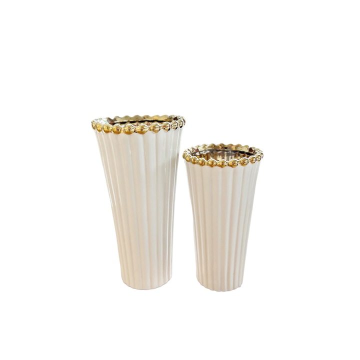 Set 2 vaze, culoare alba - eMAG.ro