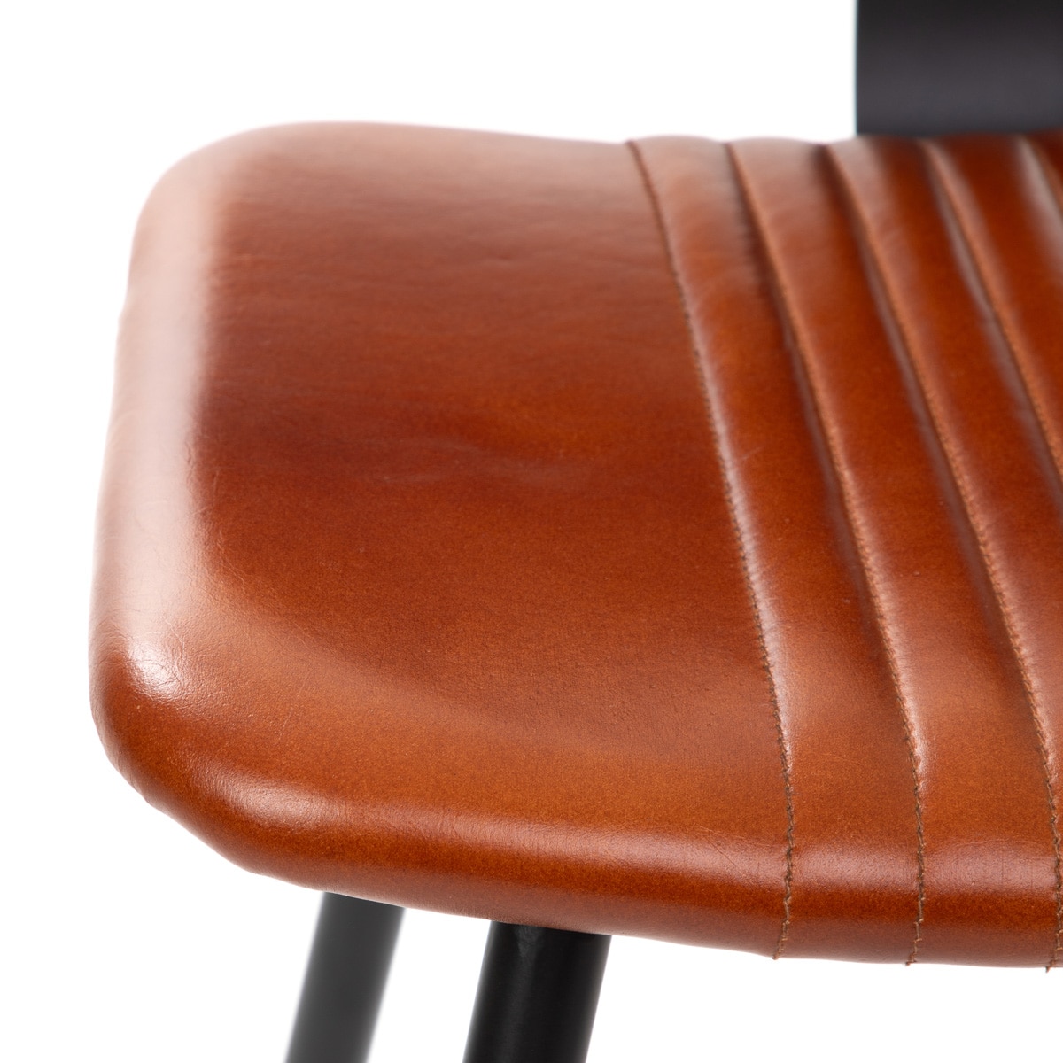 Scaun GLADIO cu tapiterie din piele de bivol maro 47x51x82 cm HOMLA ...