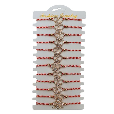 Set 12 martisoare tip bratara inimioara cu fluture impachetate ...