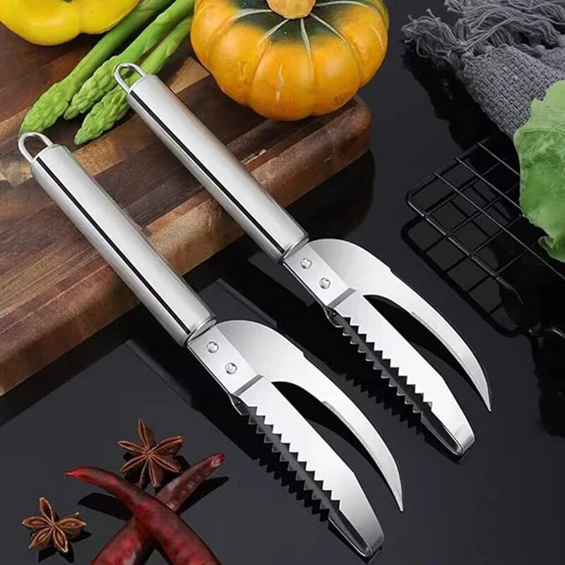 Set 2 Dispozitiv profesional pentru eviscerat si curatat solzi de peste ...