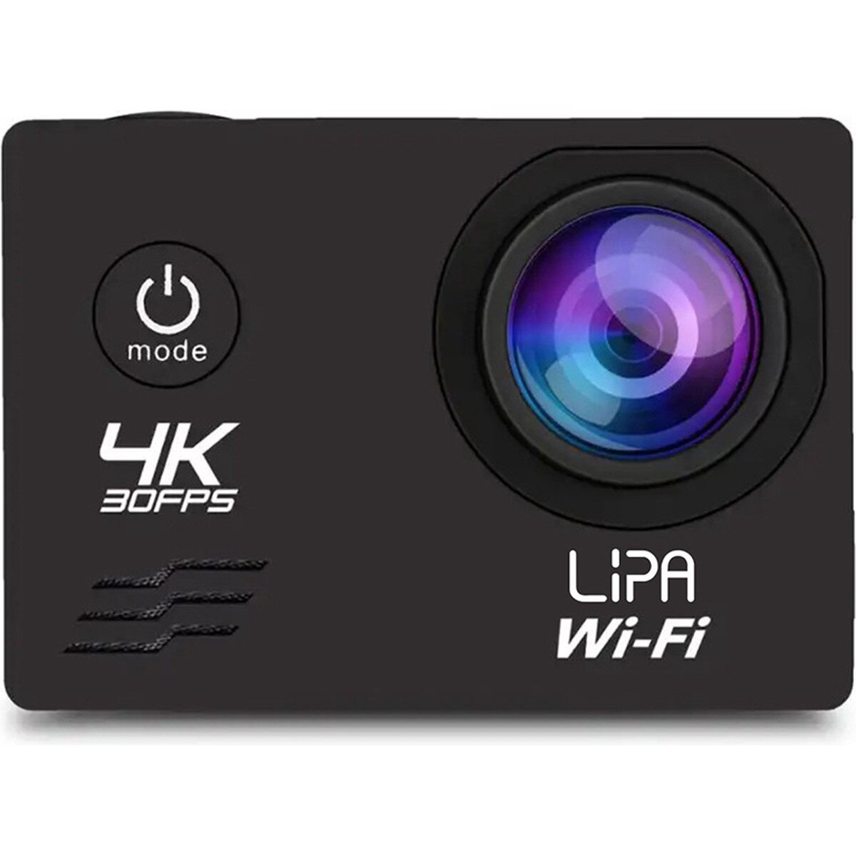 Akciókamera, Lipa, 4K Ultra HD, IPS, Wifi, 24 MP, Vízálló ház 30 méter ...