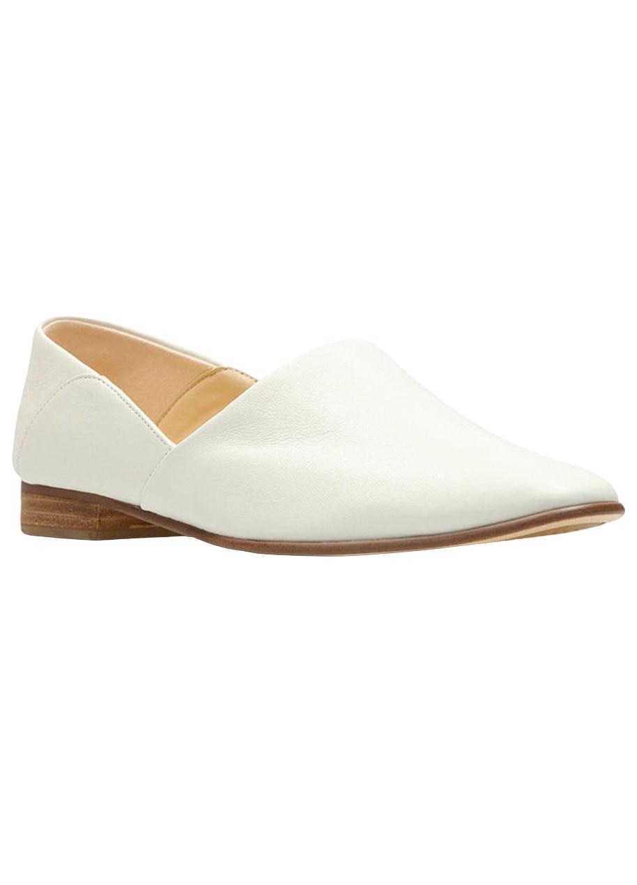 Espadrile dama Pure Tone, Clarks, Piele naturala, Alb, 36 - eMAG.ro