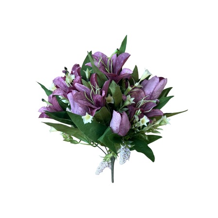 Buchet Lilium, culoare violet, 40 cm - eMAG.ro