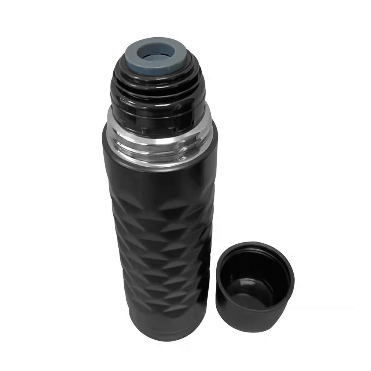 Termos inox Ambition Tesoro, 600ml, design 3D, negru - eMAG.ro