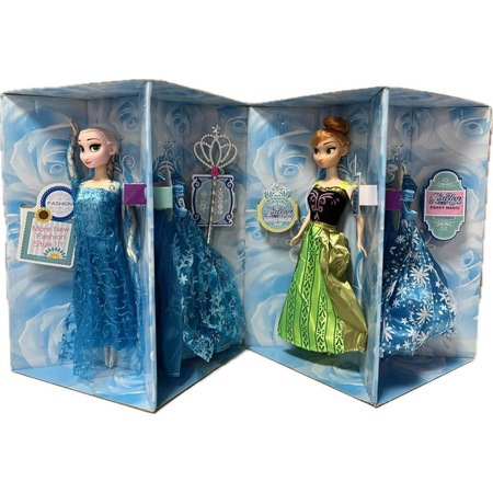 Set Magic Cube 2 Papusi Frozen Anna si Elsa si 2 Rochite, Freeze ...
