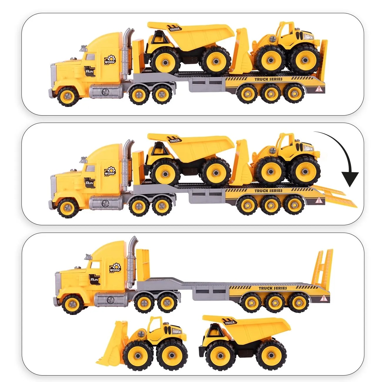 Camion cu Vehicule de Constructii Demontabile idealSTORE, Dimensiuni 54 ...