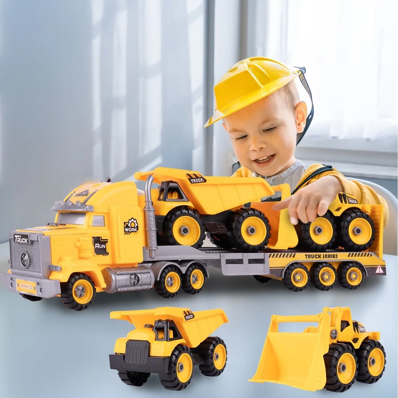 Camion cu Vehicule de Constructii Demontabile idealSTORE, Dimensiuni 54 ...