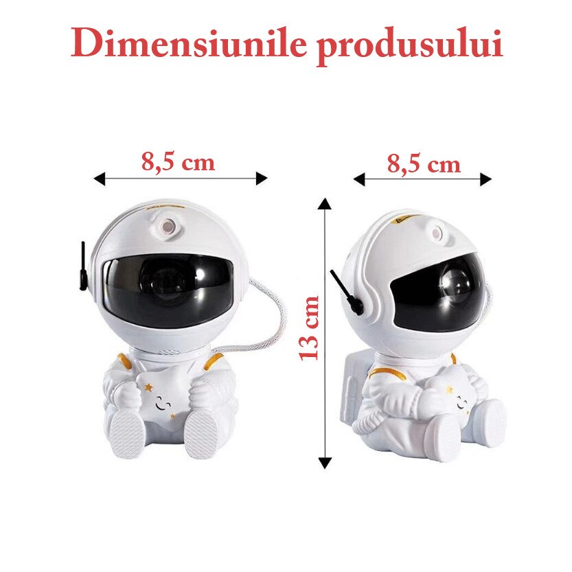 Proiector SIKS Lumini LED Galaxy Astronaut, Cap Magnetic Reglabil 360 ...