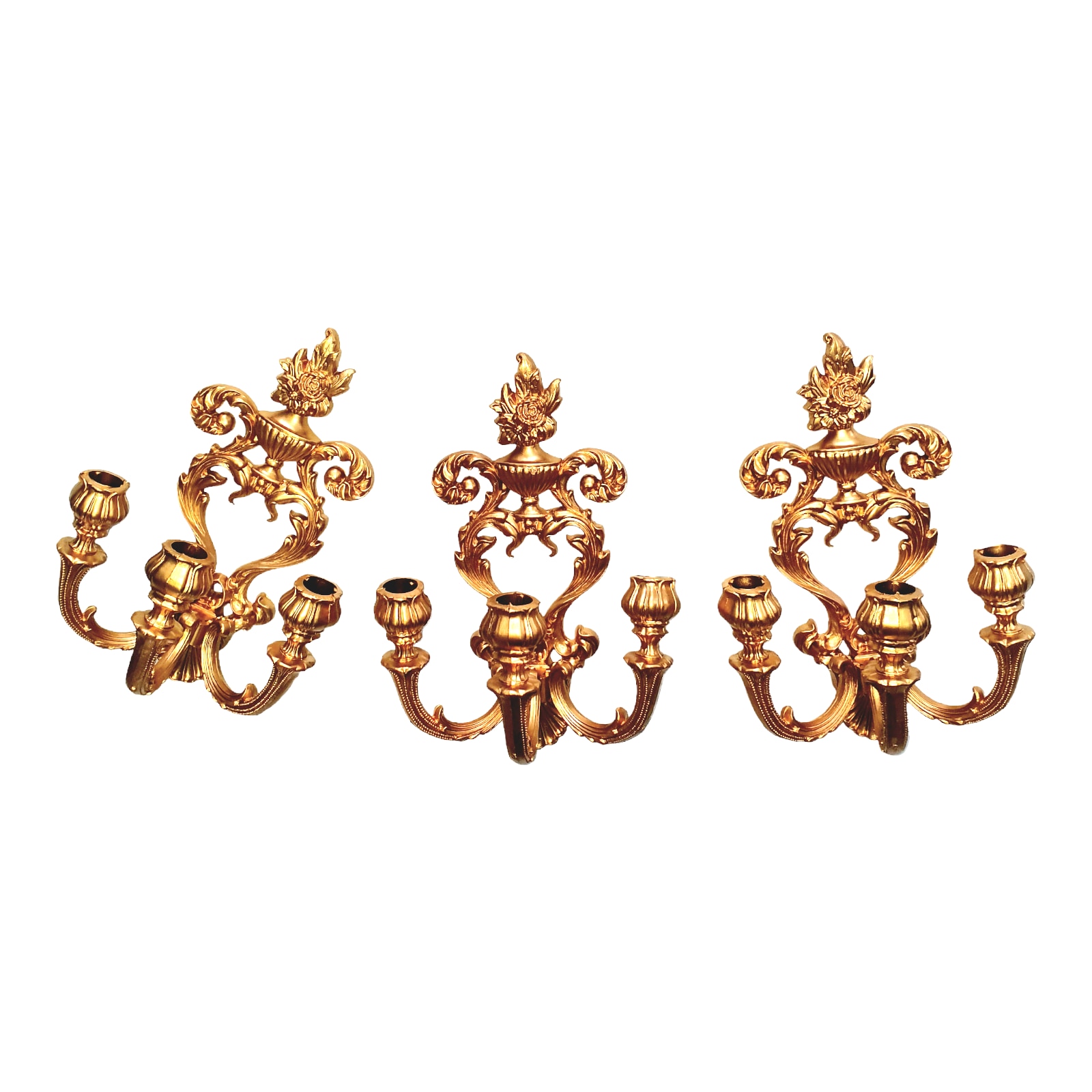 Set 3 buc Sfesnic decorativ de perete pentru 3 lumanari, 21 x 32x cm ...