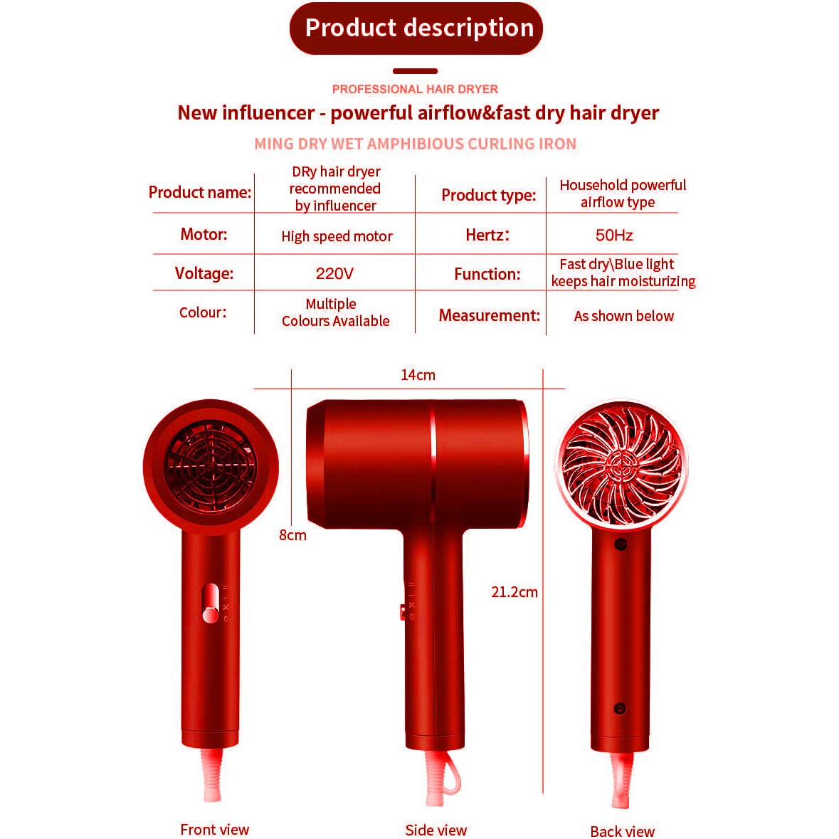 Set Uscator Electric Par Profesional, 3 niveluri reglabile, temperatura ...
