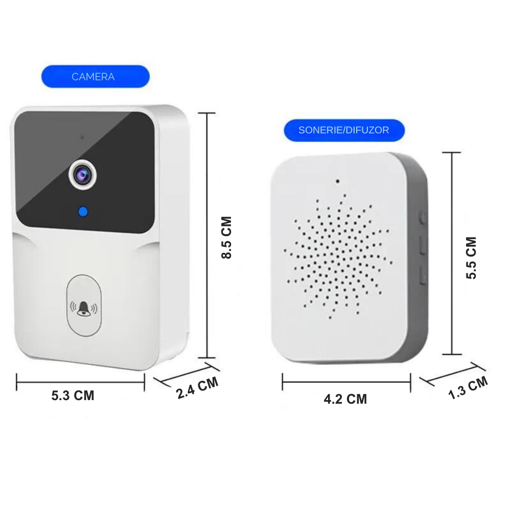 Sonerie Video Wireless, Fara Fir, Rezolutie Video 720P, Night Vision ...