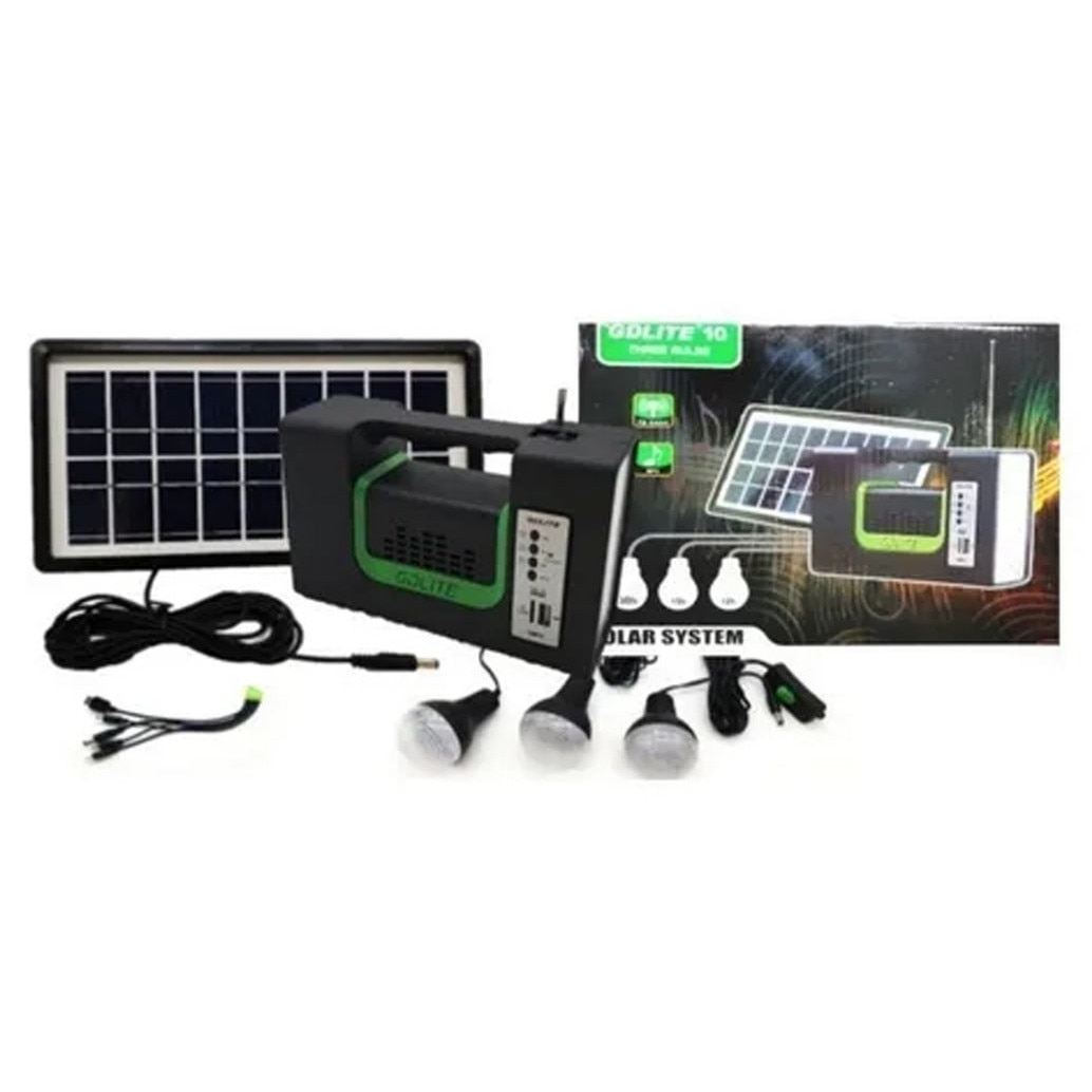 Kit solar GD-Lite 10, dotat cu dispozitive USB cu 3 becuri LED ...