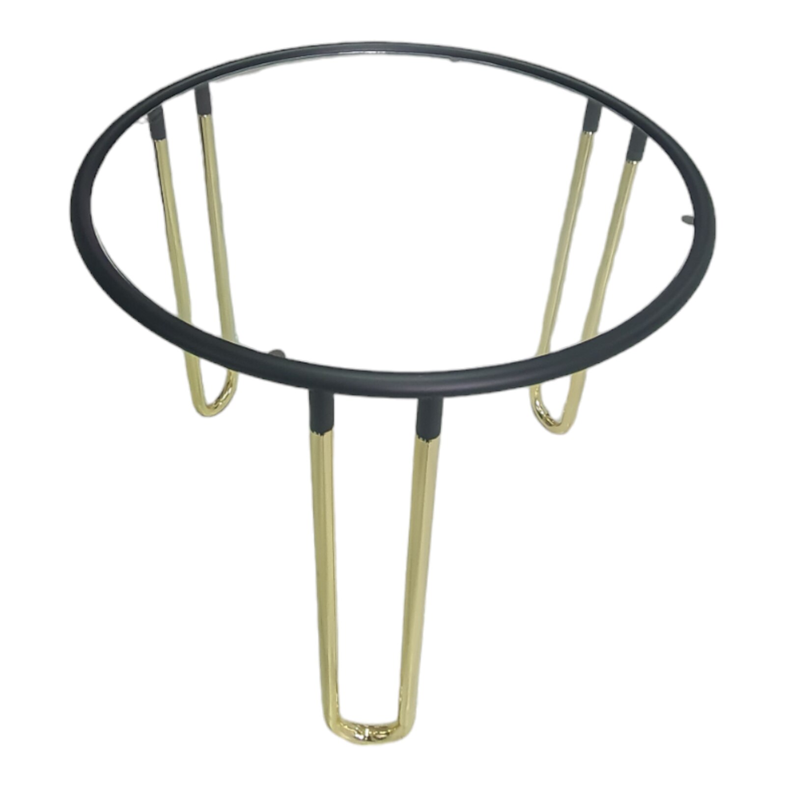 Masa dining/bucatarie, rotunda, metalic, blat Sticla securizata, 84 x ...