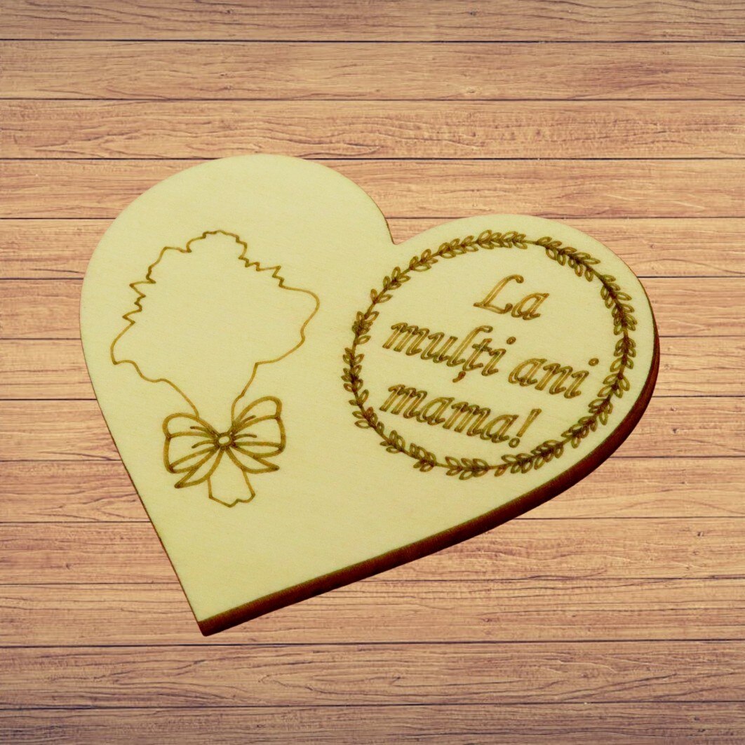 Martisor, Baza pentru flori, Inima, Lemn, La multi ani mama, Primavara ...