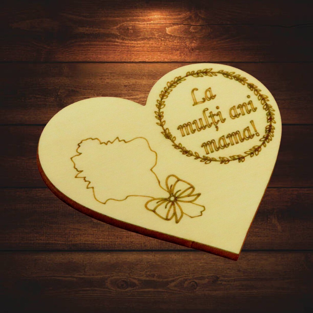 Martisor, Baza pentru flori, Inima, Lemn, La multi ani mama, Primavara ...
