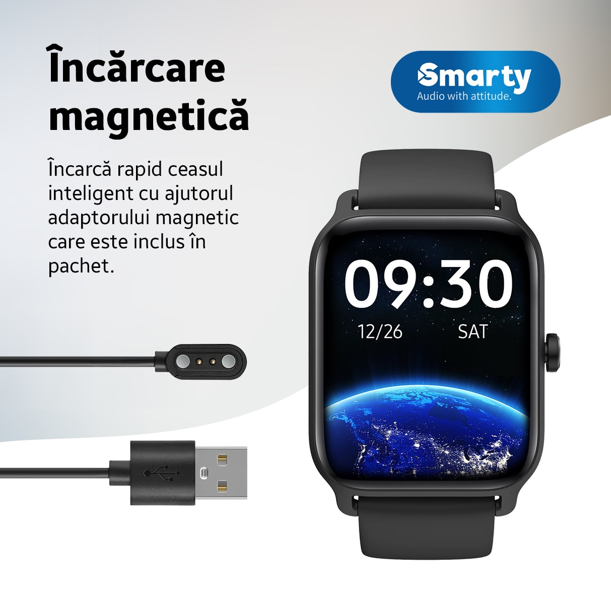 Ceas SmartWatch Smarty® Excellence, 1.8" Touch, Notificari Apel, Oximetru SpO2, Ritm Cardiac ...