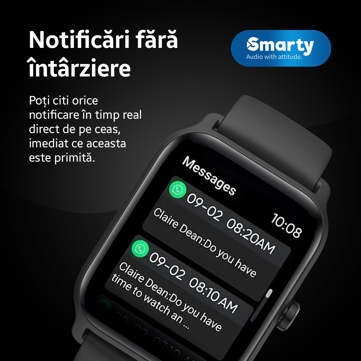 Ceas SmartWatch Smarty® Excellence, 1.8" Touch, Notificari Apel ...