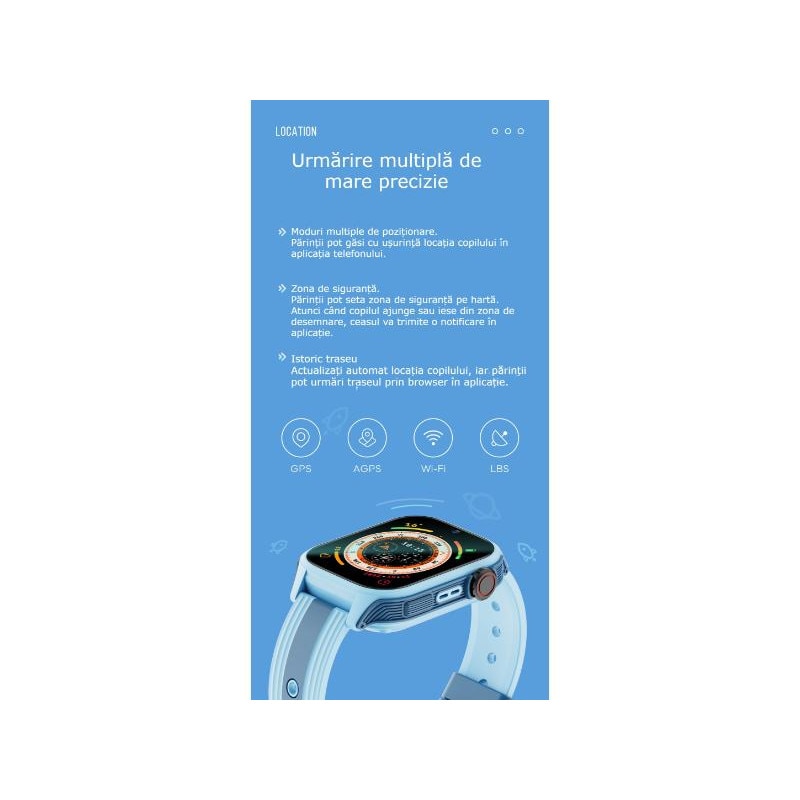 Ceas Smartwatch iLUCK™️ pentru Copii 4G, Camera HD, Display Touchscreen ...