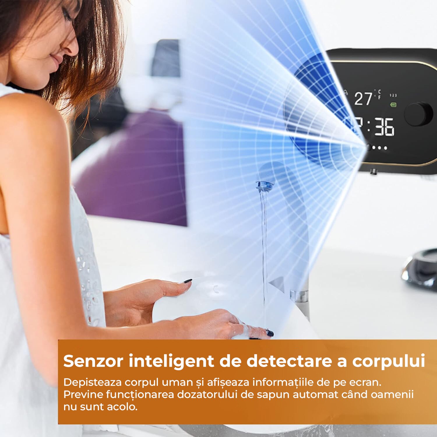 Dozator sapun lichid cu spuma, dispenser cu senzor de miscare, fara ...