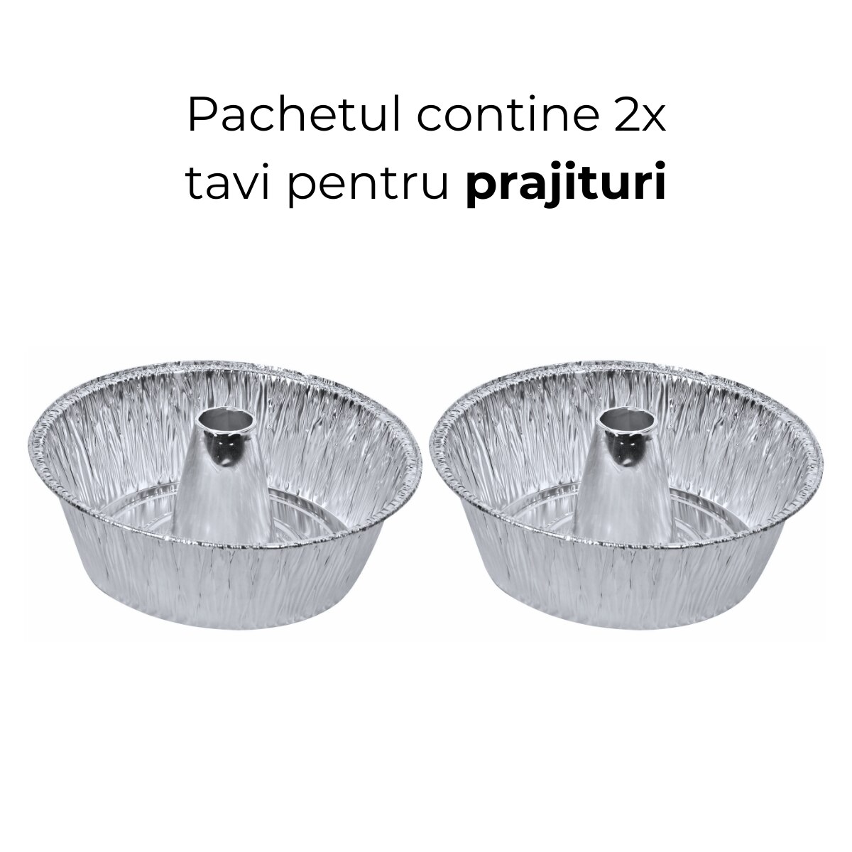 Set 2 forme aluminiu pentru pentru prajituri, de unica folosinta, 25 x ...
