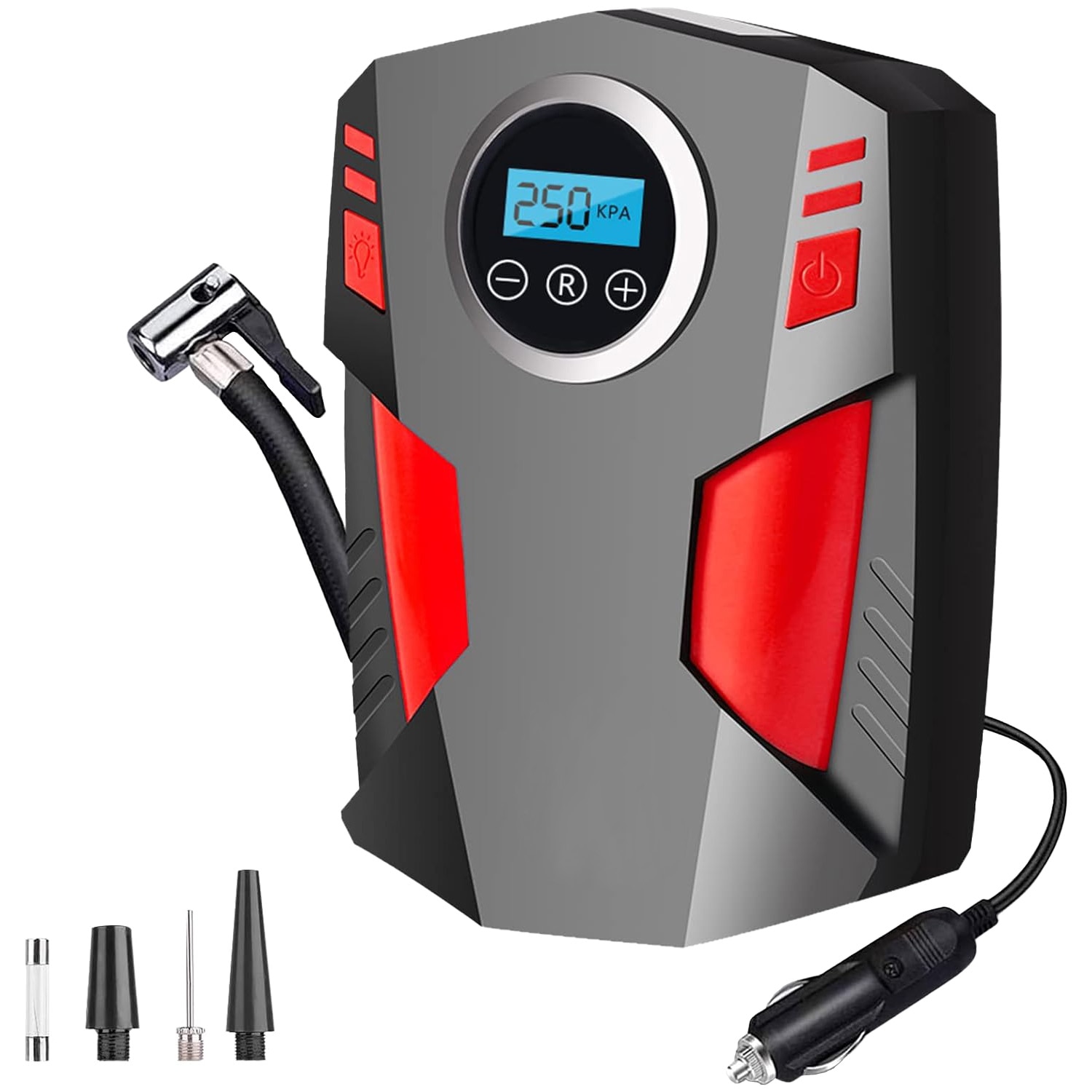 Compresor auto digital 3 in 1, lumina LED, DC 12V, 120W, 35L/min, Cablu ...