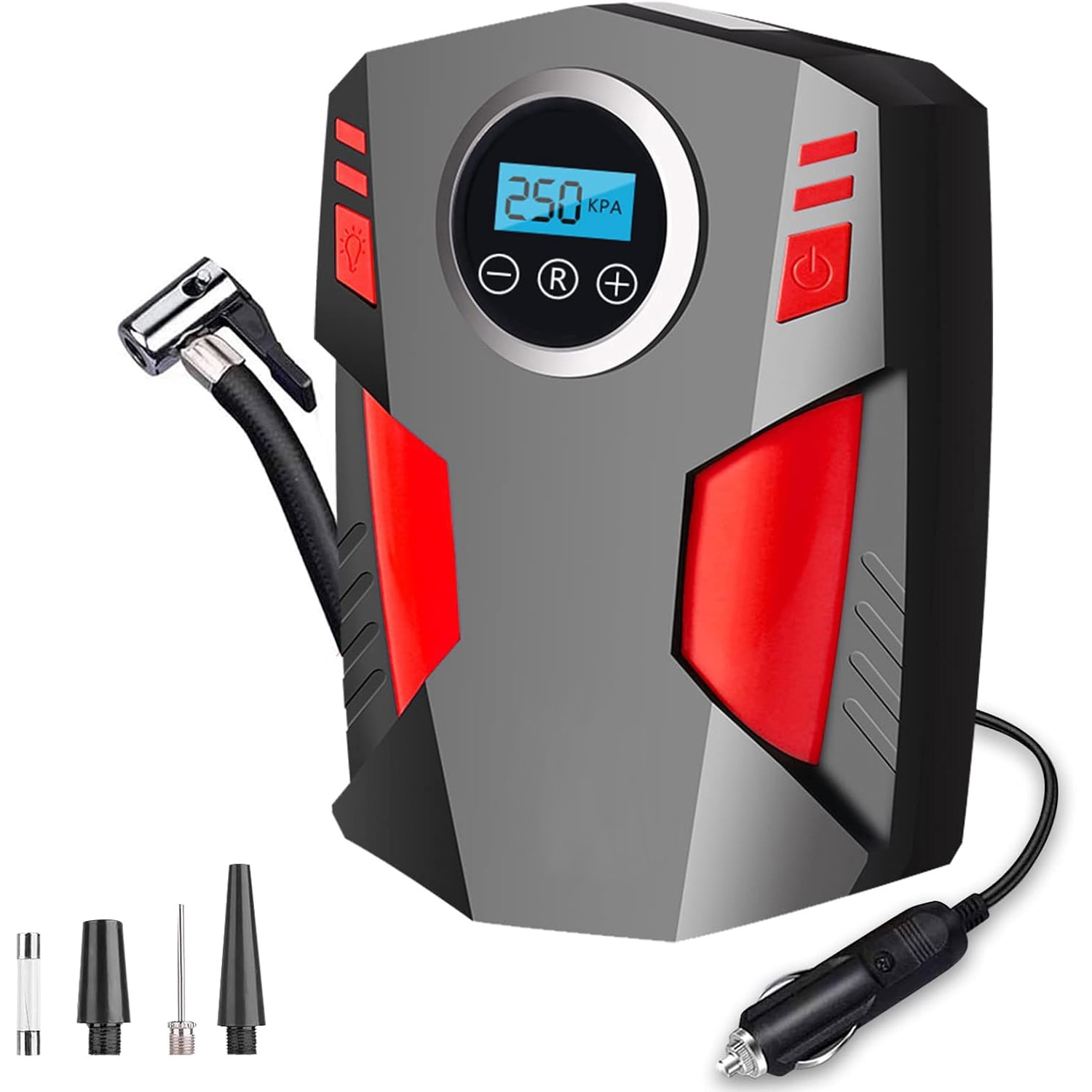 Compresor auto digital 3 in 1, lumina LED, DC 12V, 120W, 35L/min, Cablu ...